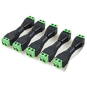 exgoofit DC Power Connector 15 Pairs 12V Male+Female 2.1x5.5MM DC Power Jack Plug Adapter Connector for CCTV Camera and LED Strip Light