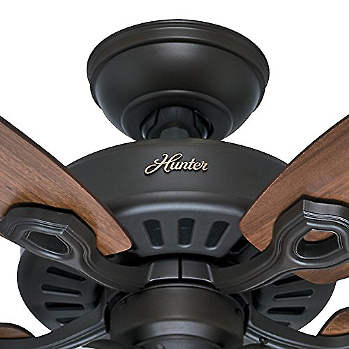 Hunter Fan 42 inch Traditional Snow White Ceiling Fan with Three-Light Fitter and Swirled Marble Glass, 5 Blade (Renewed) (New Bronze)