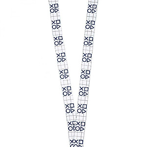 PlayStation Button Symbols with Rubber Charm ID Badge Holder Breakaway Lanyard Keychain