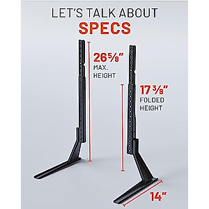 ECHOGEAR Replacement TV Stand for Screens Up to 65" - Foldable TV Bracket Includes Hardware, Anti-Slip & Anti-Scratch Pads - Easy 3-Step Install TV Feet w/Wide VESA Compatibility