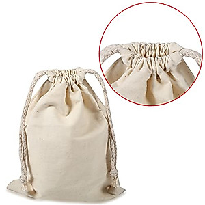 Cotton Drawstring Bags,Cotton Stuff Bag,White Cotton Bags with Drawstring,Reusable Produce Bags Cotton,Drawstring Storage Bag,Cotton Laundry Sack,Cloth Bags for Party Home Supplies Storage(10x12cm)