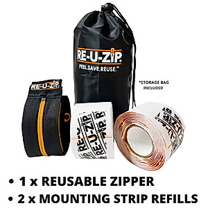 RE-U-ZIP® Heavy-Duty Reusable Dust Barrier Zipper | Starter Kit | Patented Hook & Loop System | Cost-Effective & Reliable | Lockable Safety Feature