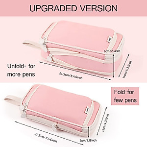 Big Capacity Pencil Cases Multi Compartment Pencil case Pencil Pouch Aesthetic Large for Girls Women, Portable Pencil case with Handle, Stationery Organizer Pen Bag with Zipper for College School Office