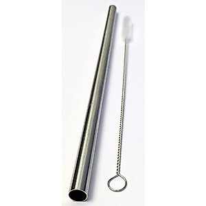 12 Stainless Steel Wide Drink Straws - CocoStraw Large Straight Frozen Smoothie Straw - 12 Pack + 3 Cleaning Brushes