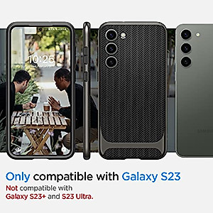 Spigen Neo Hybrid Bumper Case for Galaxy S23 (2023) - Lightweight, Shock-Absorbent, Gunmetal