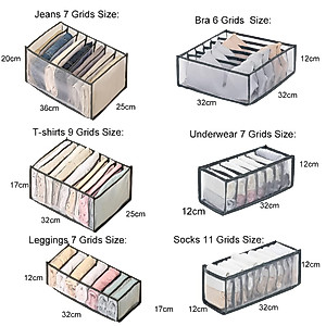 Wardrobe Clothes Organizer - Portable Closet Organizers for Jeans, T-shirt, Leggings, Socks, Storage Containers Baskets with Multiple Layers , Save Space Clothing Storage Bins
