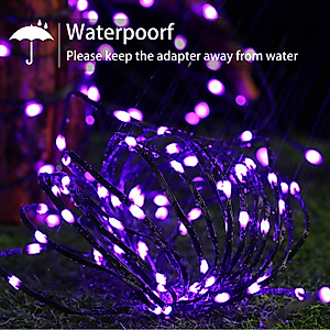 Joomer Purple Halloween Lights, 66ft 200 LED Halloween Light Plug In Timer Indoor Outdoor Fairy Twinkle Tree Light Waterproof 8 Modes for Home Halloween Decorations