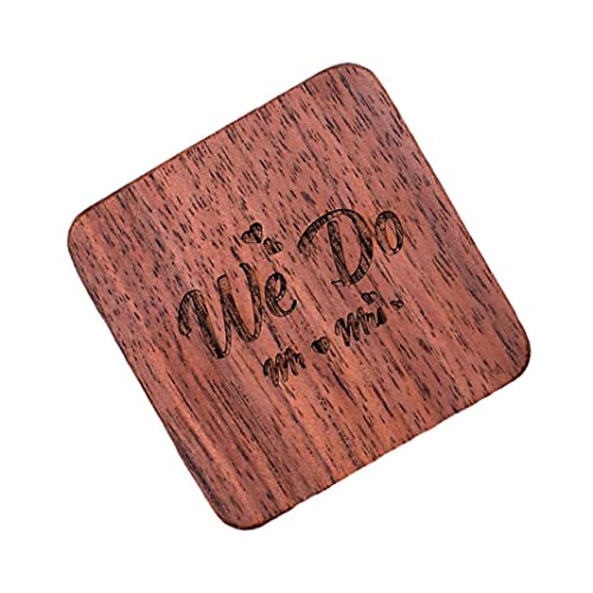 Wooden Ring Box, Ring Bearer Box, Retro Ringbearer Box, Jewelry Storage Holder, Wedding Ring Holder Gift for Wedding Ceremony Proposal for Wedding Engagement, Style1 ( Color : Engraving: We Do )