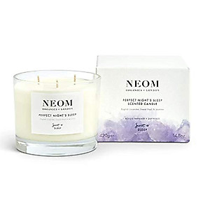 NEOM- Perfect Night's Sleep Scented Candle, 3 Wick | Lavender & Jasmine | Essential Oil Aromatherapy Candle | Scent to Sleep