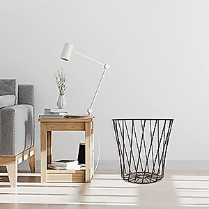 Zerodeko Mesh Wire Garbage Can Black: Litter Trash Bin Round Open Top Wastebasket Home Office Rubbish Trash Basket Recycling Bins