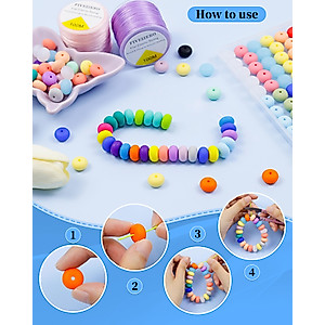 180PCS FIVEIZERO Silicone Lentil Beads,14mm 30 Colos Abacus Silicone Beads Silicone Beads Bulk Loose Spacer Jewelry Beads Colorful DIY Lanyard Beads for Making Necklace Keychain Accessories