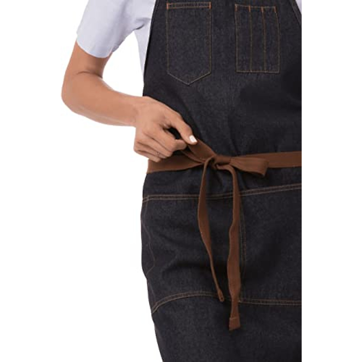 Chef Works Unisex Memphis Bib Apron, Indigo Blue, One Size