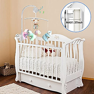 25 Inch Musical Cot Mobile, FineGood Baby Mobile Cot Mobiles for Babies Crib Mobile Bed Bell Holder with Soothing Music Box