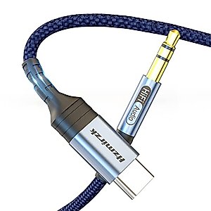 Hzmirzk USB C to 3.5mm Aux Cable, Type C to 3.5mm Aux Headphone Jack Adapter Car Stereo Cord Compatible with Pixel 5 4 3 XL,Samsung Galaxy S22 S21 Ultra Note20 10+, iPad Pro, MacBook and More-Blue