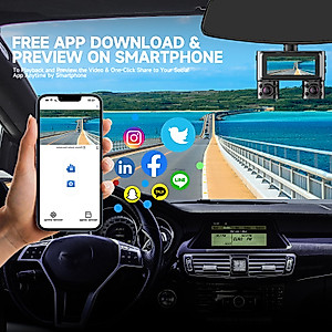 Hupejos 360 Dash Cam Front and Rear Inside, 4 Channel Dash Camera for Cars FHD 1080Px4, Built-in Wi-Fi, 3.16” IPS Screen, Voice Control, Night Vision, Free 64GB Card, 24H Parking Mode