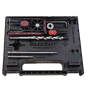 Milescraft 1325 Pocket Jig 200 - Complete Double/Twin Pocket Hole Jig Kit System. Easy to use, pocket hole drill guide, screw jig with all accessories.