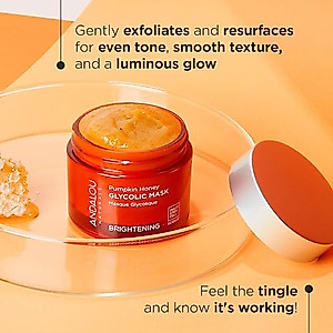 Andalou Naturals Pumpkin Honey Glycolic Mask, Brightening & Exfoliating Face Mask with Glycolic Acid & Vitamin C, Gently Removes Dirt and Brightens Skin, 1.7 fl oz