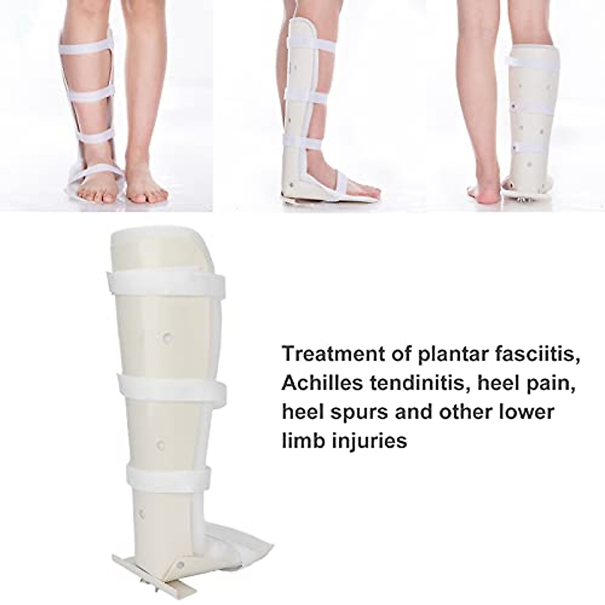 Plantar Fascitis Night Splint, Foot Drop Orthosis Brace Adjustable Elastic Shoes Tongue Ankle Foot Orthosis Easy Use Plastic Lightweight for Arch Support(Right foot)