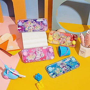 Chalyna 4 Pcs Handheld Water Games Water Ring Toys Multi Color Ring Toss Game Without Water Road Trip Toys Birthday Gift for Kids Party Favors Bag Fillers Pastime(Cartoon Style)