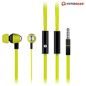 HyperGear dBm Wave in-Ear Earphones with Microphone, Noise Isolation Earbuds w/Precision Bass Sound Compatible for iPhones, Galaxy, iPad/Tablets + Fits Most 3.5mm Jack [Green]