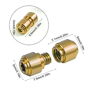 3 Sets Thumb Studs, Titanium Screws Replacement Thumb Studs Pocket Blade Screws for Knives Benchmade 535 Bugout (Gold)