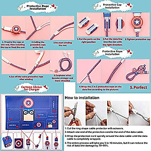 ZOSTLAND DIY Protector Data Cable 5W 18W 20W USB Charger Line Earphone Wire Saver Organizer Compatible with iPhone 13 12 11 Pro Max XS XR X 8 iPad iPod iWatch (Stitch Upgrade Set)