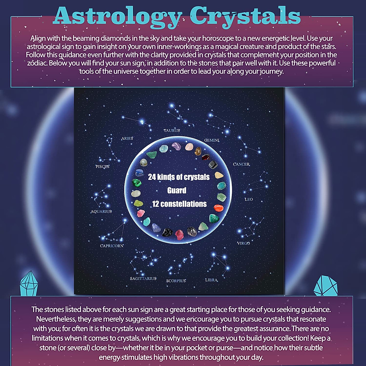 Silver Pisces Necklace Raw Crystals Zodiac Necklace for Women, Natural Stone Zodiac Sign Choker Astrology Jewelry Healing Crystals Horoscope Gifts