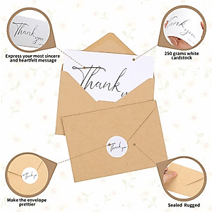 Joyberg Thank You Cards With Envelopes 34 pack, 4x6 Inch White Thank You Envelopes are Suitable for Weddings, Graduations, Funerals and Other Occasions.