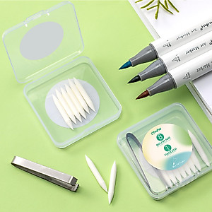 Ohuhu Markers Replacement Super Brush Nibs of Honolulu & Honolulu B Series - Pack of 8 - A Tweezer included - Comes in A Storage Box