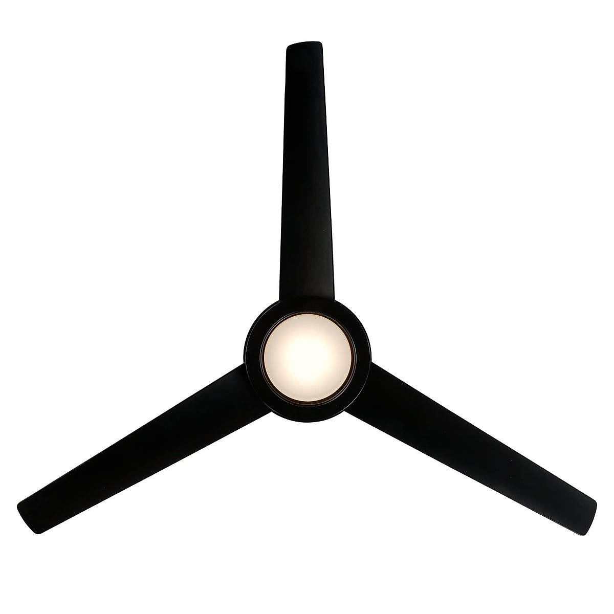WAC Smart Fans Geos Indoor and Outdoor 3-Blade Ceiling Fan 60in Matte Black with 3000K LED Light Kit and Remote Control works with Alexa and iOS or Android App