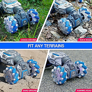 Remote Control car for Boys 4-7 RC Stunt car Twist rc Cars Age 8-12 Offroad Hobby Crawler Toy Hand Gesture Sensing Drift 360 Flips Double Sided Rotate Transform 4WD Vehicles 5 Year Old Girls Kids