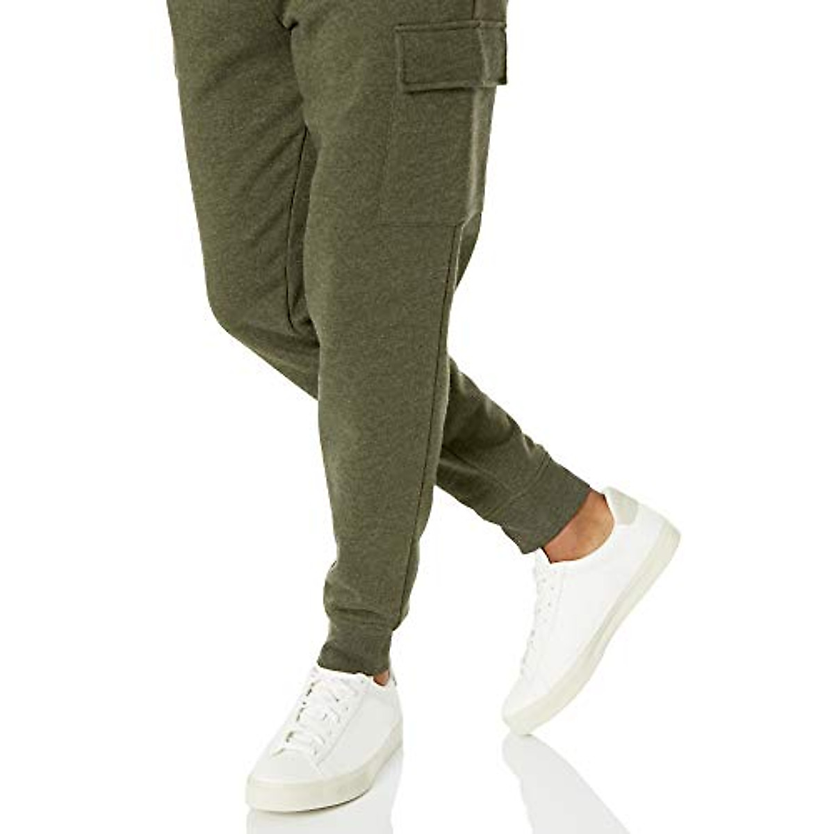 Amazon Essentials Cargo Sweatpants for Men - Fleece Jogger, Olive Heather, Medium