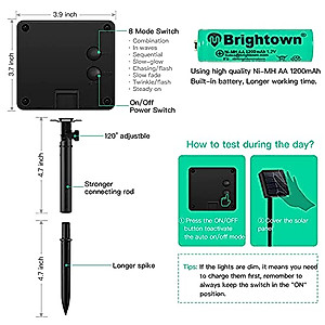 Solar Lights Outdoor Garden, 200 LED 10 Strand Watering Can Light, Waterproof Solar Waterfall Lights with 8 Lighting Modes for Patio Yards Pathway Tree Vines Lawn Holiday Party Decor