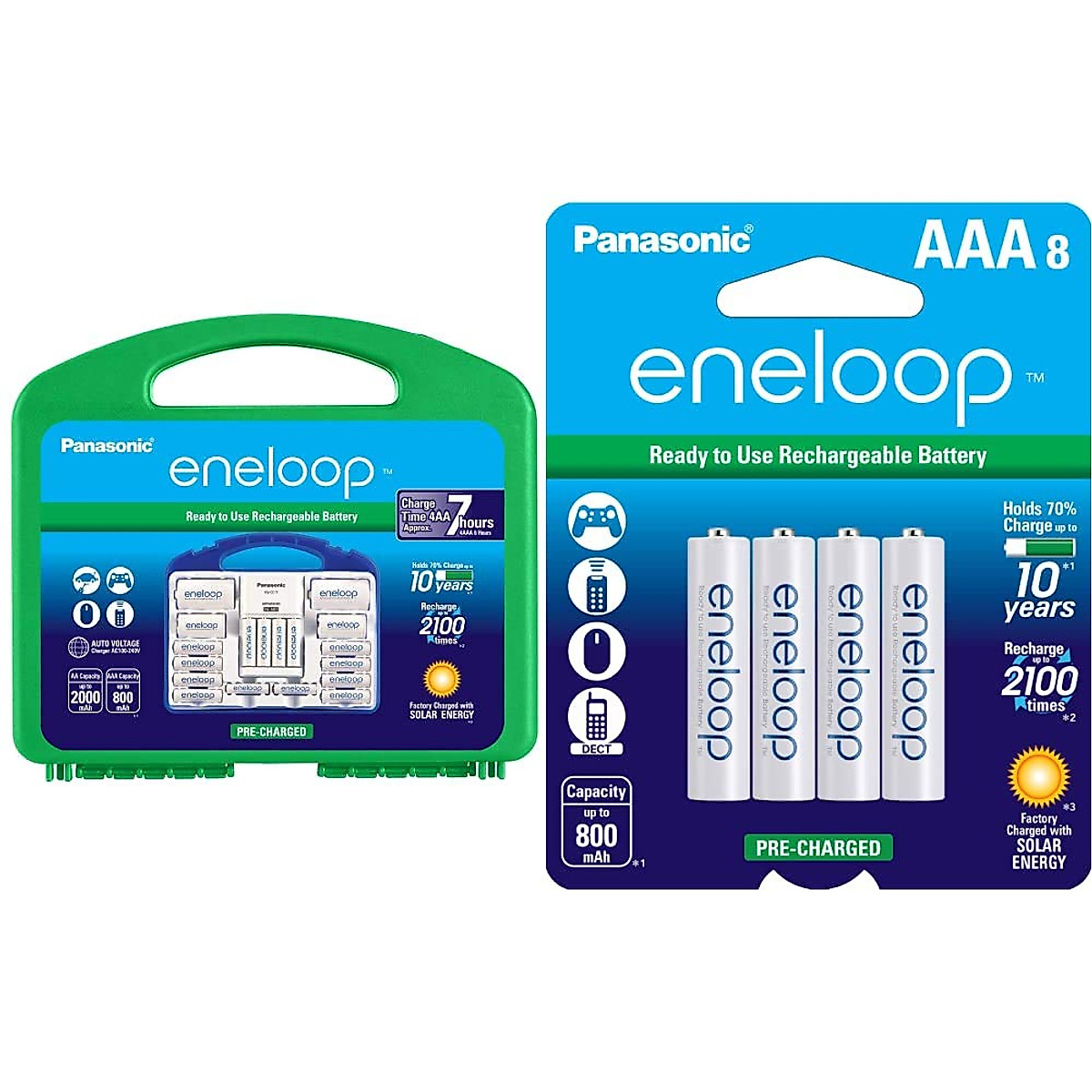 Panasonic eneloop Super Power Pack with Advanced Charger and 8 AAA Batteries