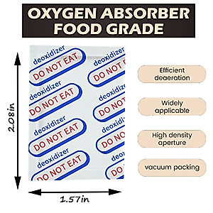 100 PACKS 400cc Oxygen Absorbers for Food Storage (10 Packs a Bag,Vacuum Individually Wrapped) Food Grade Oxygen Absorbers For Keep Food Fresh,O2 Absorbers for Mason Jars,Mylar Bags,Vacuum Bags