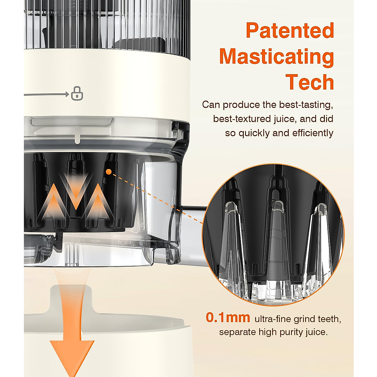 Cold Press Juicer, Updated Masticating Juicer Machines with 5" Feeding Chute Fit Whole Fruits &Vegetables, 99.6% Juice Purity, Streamlined Parts Easier to Clean/1.5L Capacity/2 Cups Included