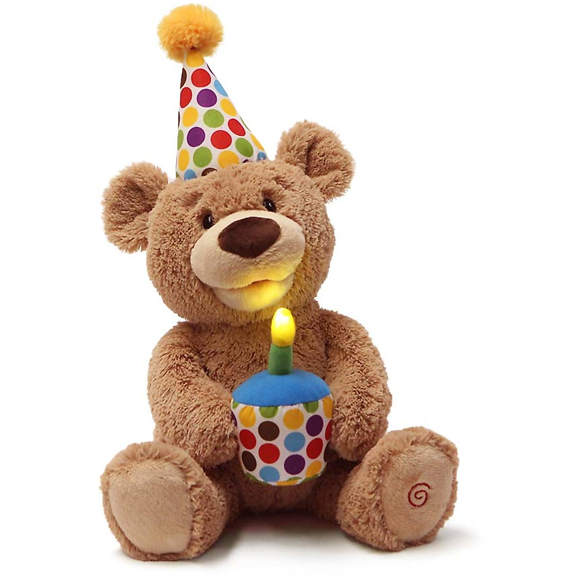 GUND Happy Birthday Teddy Bear Bear Animated Plush Toy, Glow-in-The-Dark Singing Stuffed Animal, Brown, 10”