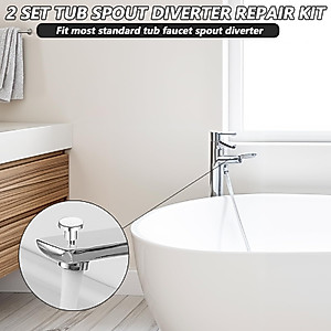 2 Set Tub Spout Diverter Repair Kit, Tub Diverter Repair Kit Shower Diverters Repair Kits, Includes 2 X Valve Stems, 2 X Cup Seals and 2 X Gates for Bathroom Shower Tubs Faucet Parts Replacement