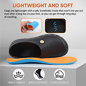 phurnit Black Non Slip Work Shoes for Women Men - Slip Resistant Waterproof Oil-Proof Comfortable Chef Shoes Best Shoes for Standing All Day Easy to Clean Hospital Nursing Black Work Shoes Men Women