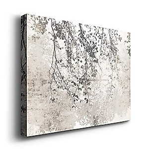 WEXFORD HOME Landscape Canvas Wall Art Abstract Floral Forest Modern Pictures Artwork Decoration for Living Room Kitchen Bathroom Office, Ready to Hang, taupe soft reflection, 32x48