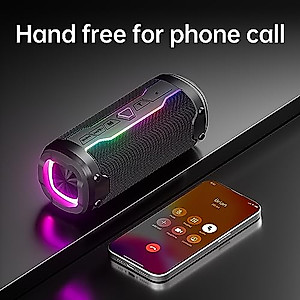 Bluetooth Speakers, Portable Bluetooth Speakers Wireless with 20W Loud Stereo Sound, IP7 Waterproof Shower Speaker Colorful Flashing Lights, Built-in Mic Hands-free Calling, for Outdoor Home Party