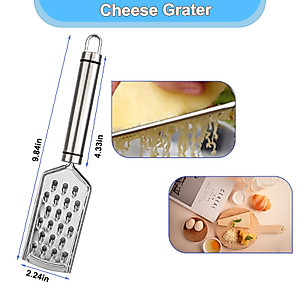 SanKitc 3 Pcs Cheese Slicer Tools Stainless Steel Kitchen Gadgets Including Cheese Slicing Knife, Cheese Cubing Knife and Cheese Grater