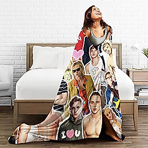 Blanket Ben Hardy Soft and Comfortable Warm Fleece Blanket for Sofa, Office Bed car Camp Couch Cozy Plush Throw Blankets Beach Blankets