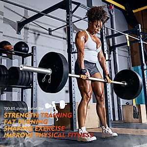 Olympic Barbell Bar 7 Feet Weight Bar, 20kg Men’s Solid Iron Weighted Workout Barbell Weight Straight Weightlifting Technique Bar for Home Fitness Exercise Equipment, Rated 700lbs for Weightlifting