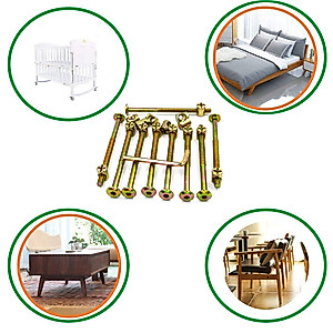 Socell M6 x 90mm Zinc Plated Hex Drive Socket Cap Furniture Barrel Screws Bolt Nuts Assortment Kit for Furniture Cots Beds Crib Hardware Screws Crib and Chairs(Pack of 15 and 1 Hex Key for Free)