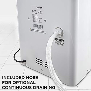 Ivation 4,500 Sq Ft Smart Wi-Fi Energy Star Dehumidifier with App, Continuous Drain Hose Connector, Programmable Humidity, 2.25 Gal Reservoir for Medium and Large Rooms (4,500 Sq Ft)