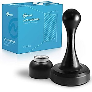 Neoera Magnetic Door Stop（Black）Door Stopper Strong Magnetic Door Catch for Hold Door Open, Premium Stainless Steel Made, Anti-Rust, Heavy Duty for Various Door Types, Wall & Floor Mount 1Pack