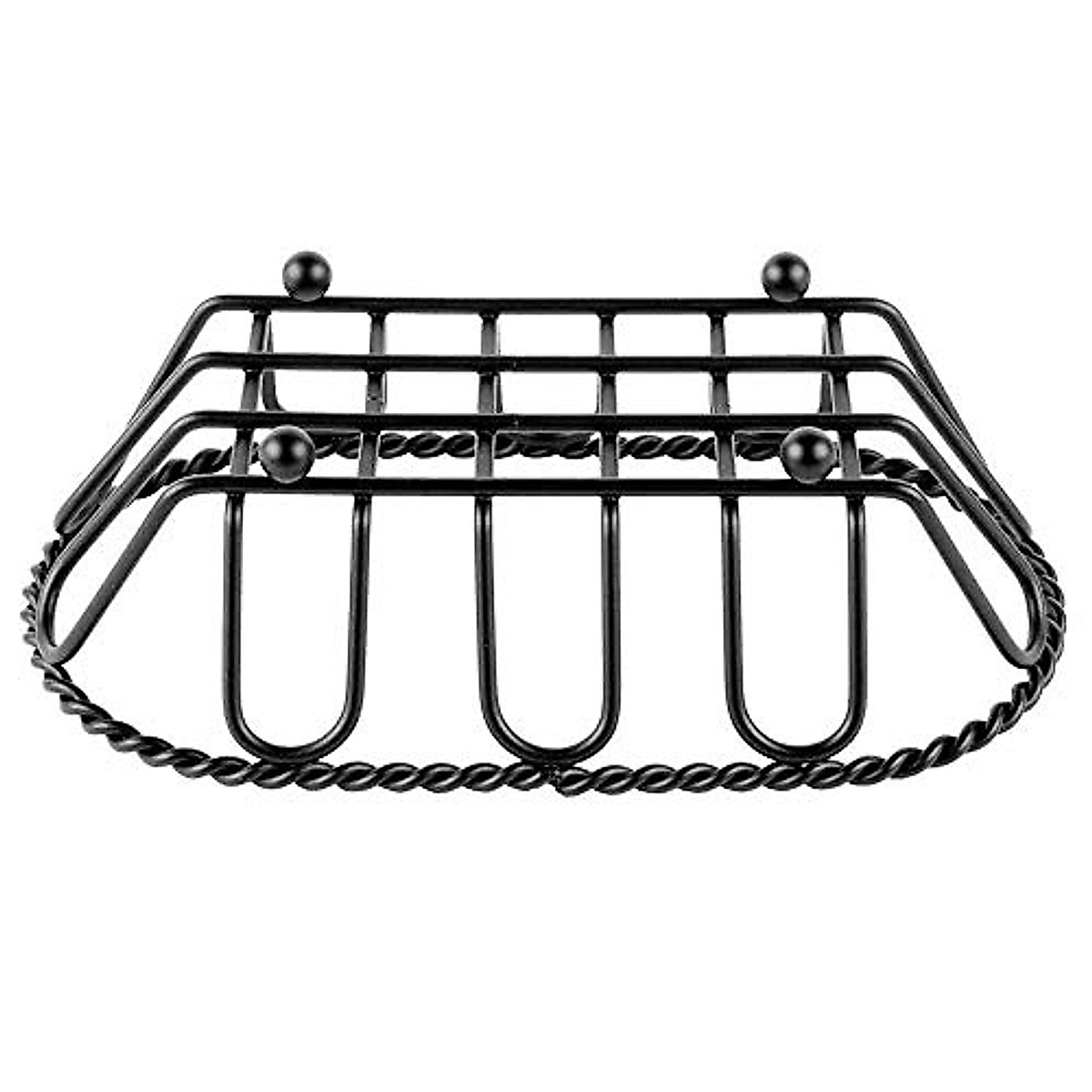 G.E.T. 4-33453 Black Oblong Braided Rim Metal Wire Basket Iron Powder Coated Wire Baskets Collection
