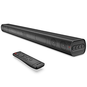 SAKOBS Sound Bars for TV, Three Equalizer Mode Audio Speaker for TV with Built-in 4 Speakers, 37 Inch Wired & Wireless Stereo Soundbar, Optical/Aux/RCA Connection, Remote Control