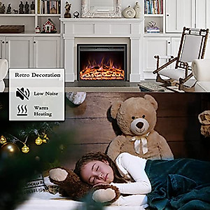 Kentsky Electric Fireplace, 25" Electric Fireplace Inserts, Recessed Fireplace Heater with Remote Control, Adjustable Flame Colors, Timer&Overheating Protection, 750/1500W